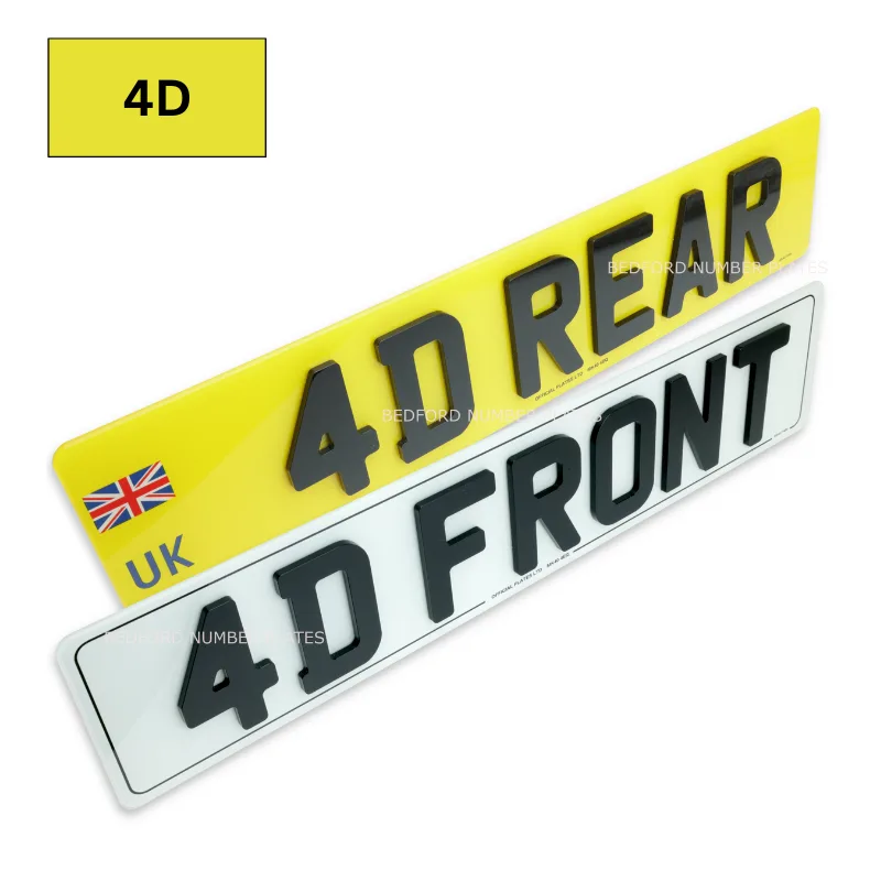 4D Number Plates | Retro, Matte & Bevelled | Bedford